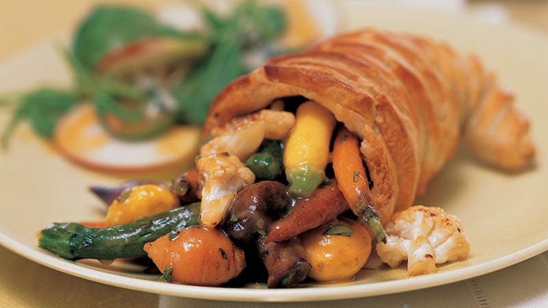 Roasted Vegetable Cornucopias with Gravy Recipe