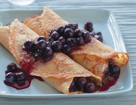Sweet Cornmeal Crêpes with Fresh Blueberries Recipe