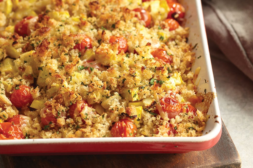 Cherry Tomato and Yellow Squash Crumble Recipe