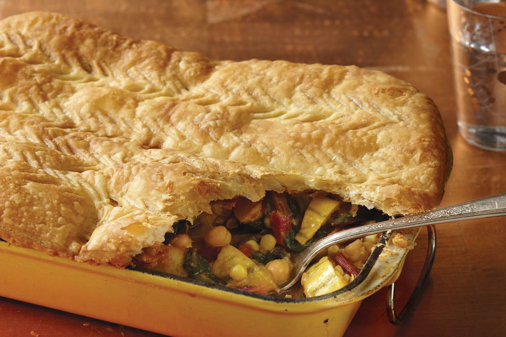 Winter Squash Pot Pie with Swiss Chard and Chickpeas Recipe