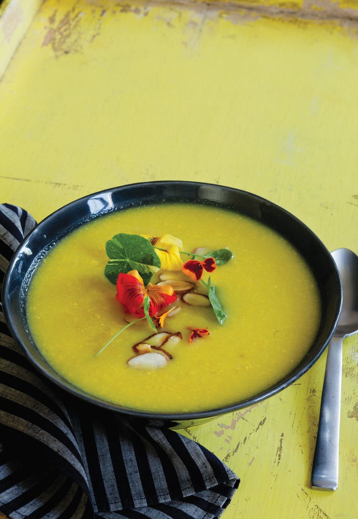 Summer Squash, Corn, and Saffron Soup Recipe