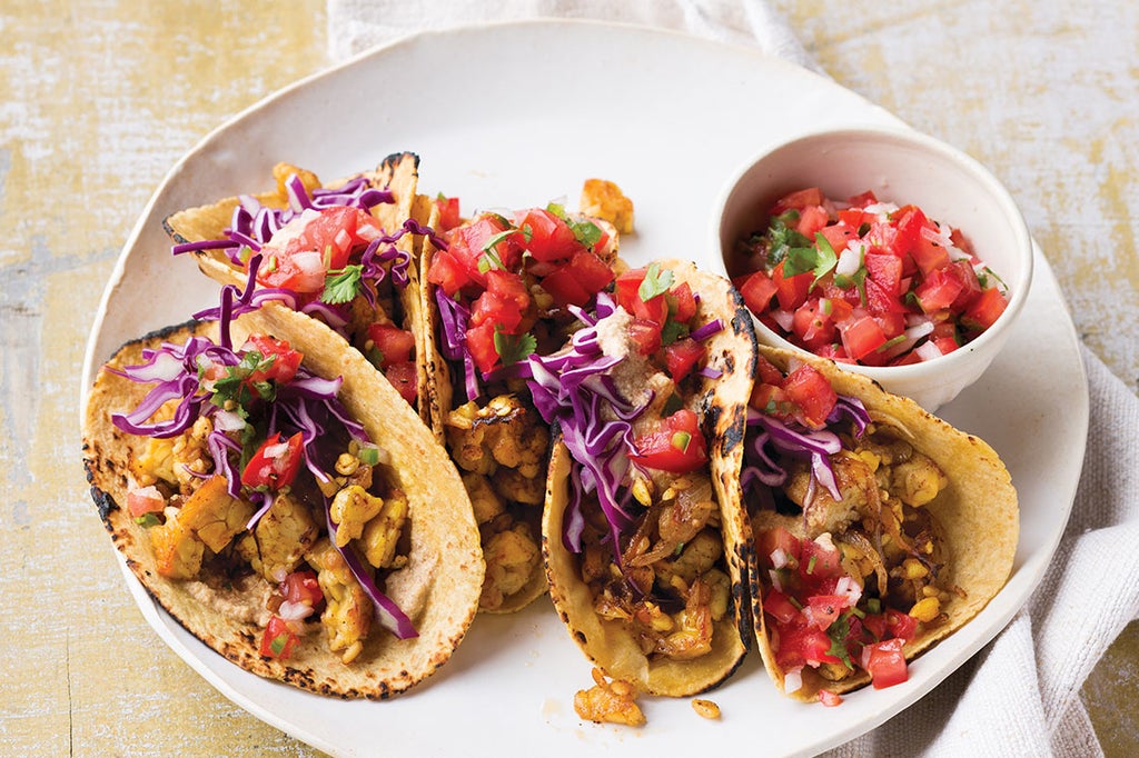 Tempeh Tacos with Vegan Creamy Ancho-Lime Sauce Recipe