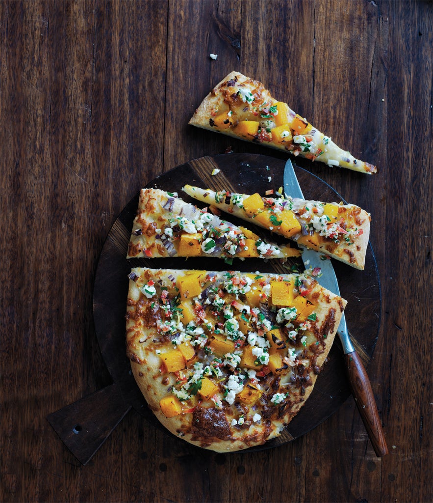 Rustic Squash Pizza with Goat Cheese Gremolata Recipe