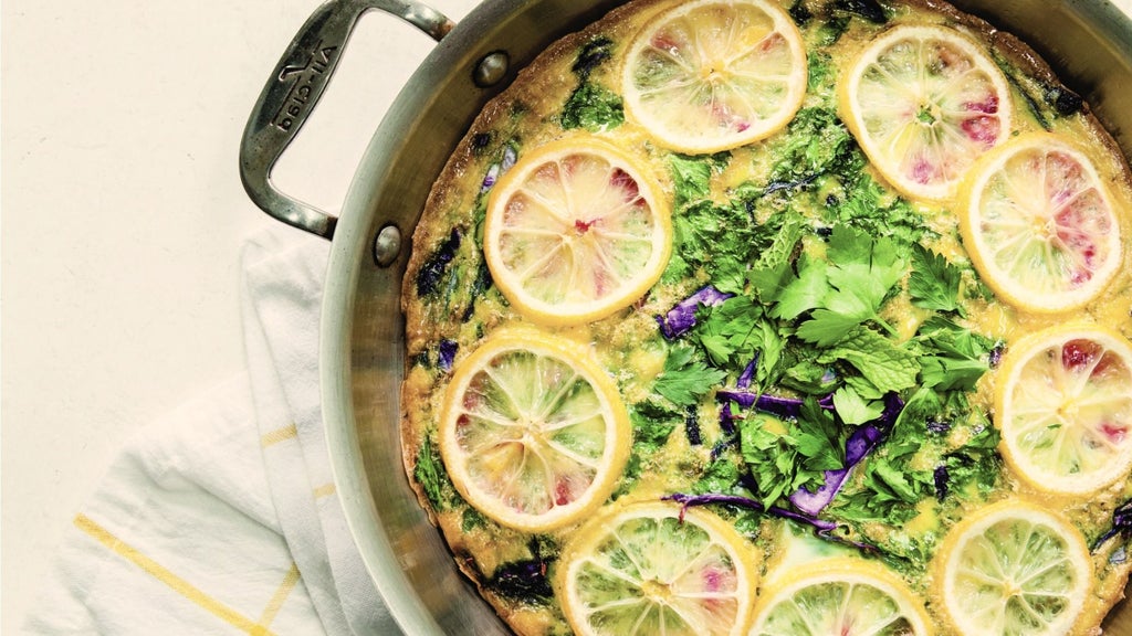 Red Cabbage Frittata with Lemon and Herbs Recipe