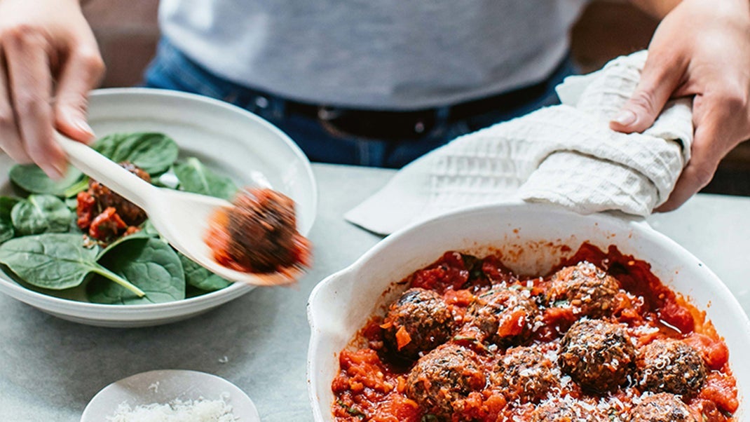Meatless Meatballs Recipe with Rich Tomato Sauce | Vegetarian TImes